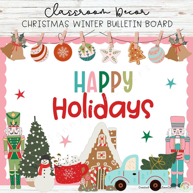 Nutcracker Christmas Bulletin Board Kit: Holiday Classroom Decor (PDF ...