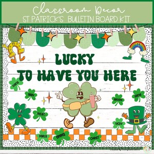 St Patrick’s Day Bulletin Board | Clovers Bulletin Board | March Door ...