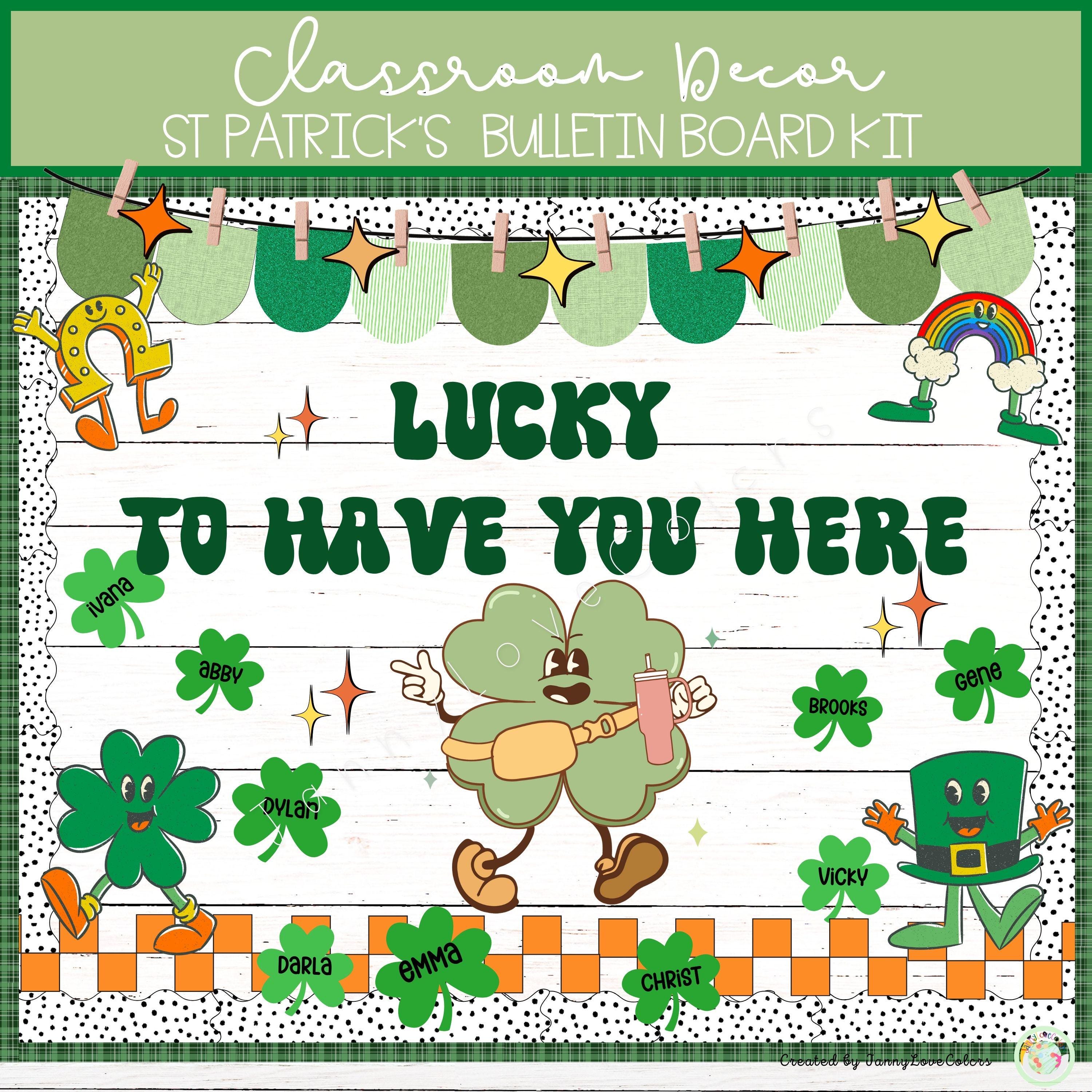 St Patrick's Day Clovers Bulletin Board Decor (digital Download) - Etsy