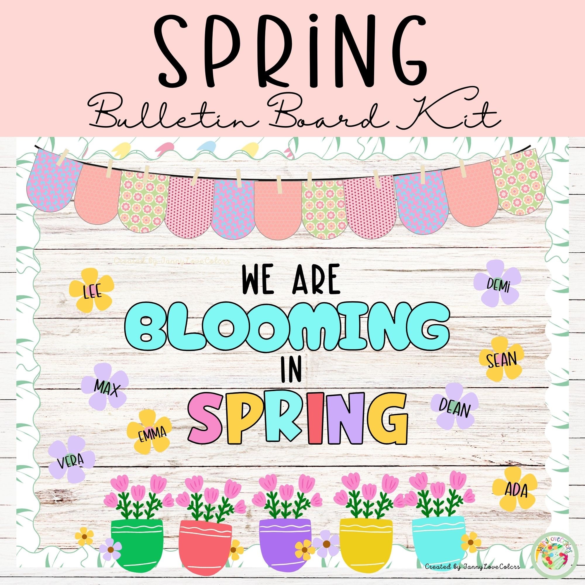 Spring Flowers Blooming Bulletin Board Kit Door Decor Printable - Etsy