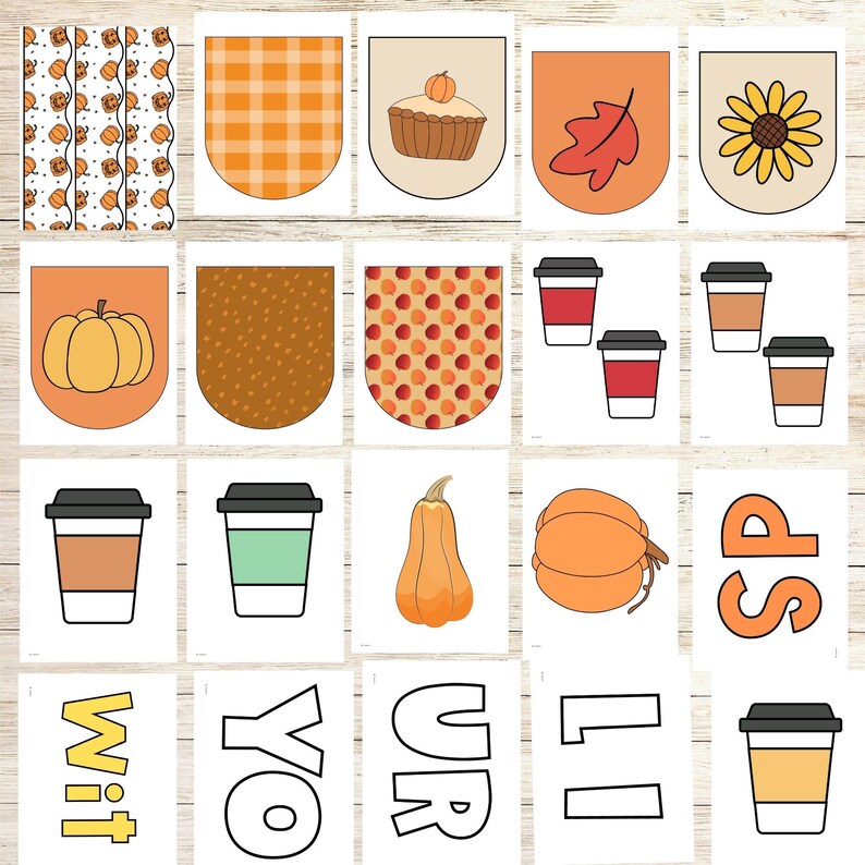 Pumpkin Spice Bulletin Board Kit: Fall Classroom Decor (digital ...