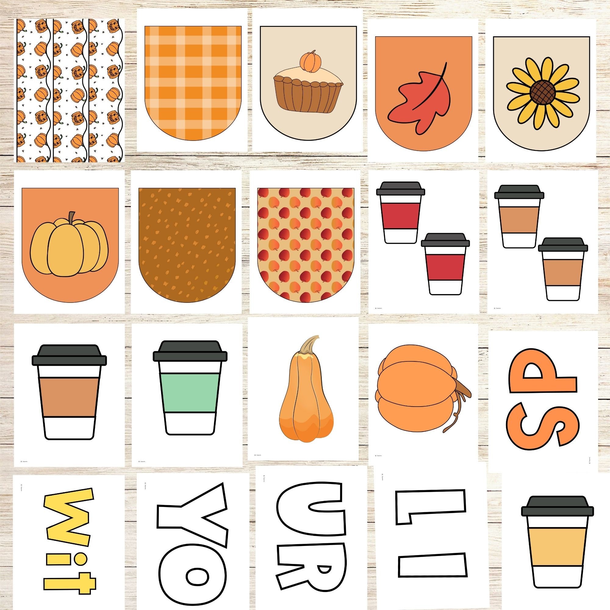 Pumpkin Spice Bulletin Board Kit: Fall Classroom Decor (digital ...