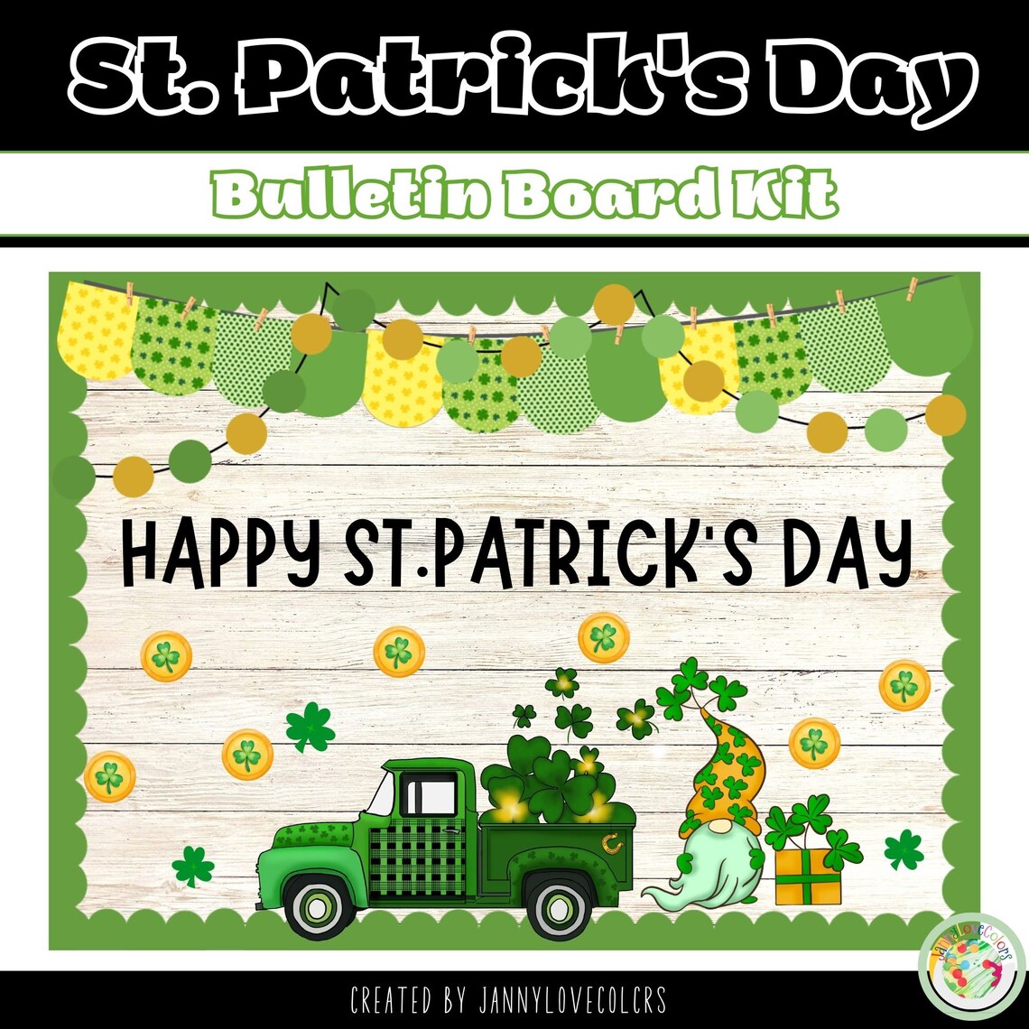 St. Patrick's Day Bulletin Board Kit, Printable March Bulletin Board ...