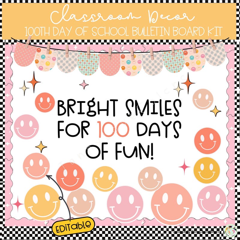 100th Day of School Flyer - Etsy