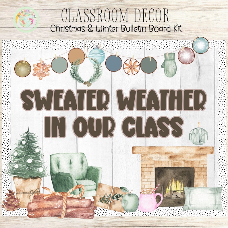 Cozy Winter Classroom Bulletin Board Kit | Christmas Reading Corner ...