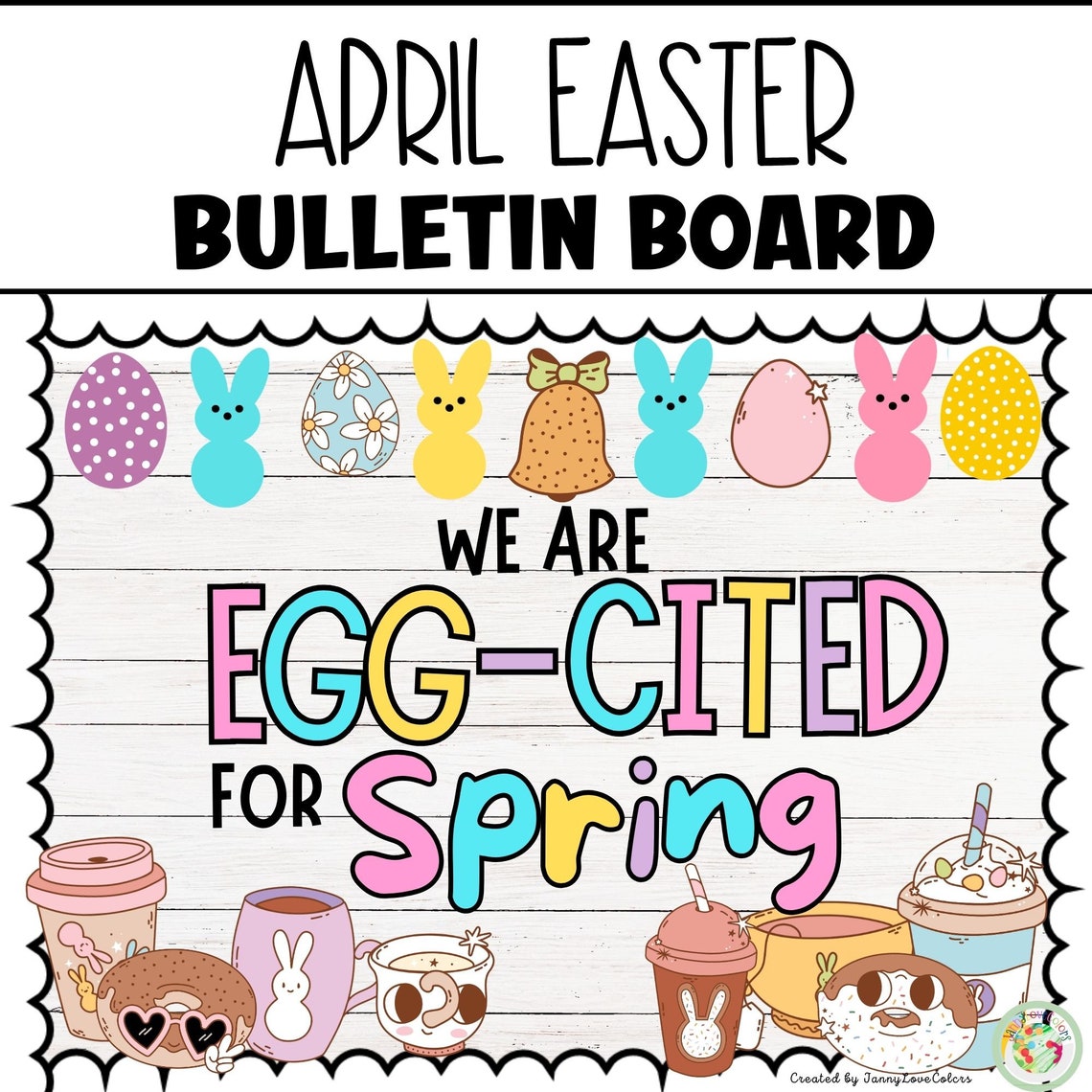 Chillin' With My Peeps Bulletin Board Kit | Spring April Easter Decor ...