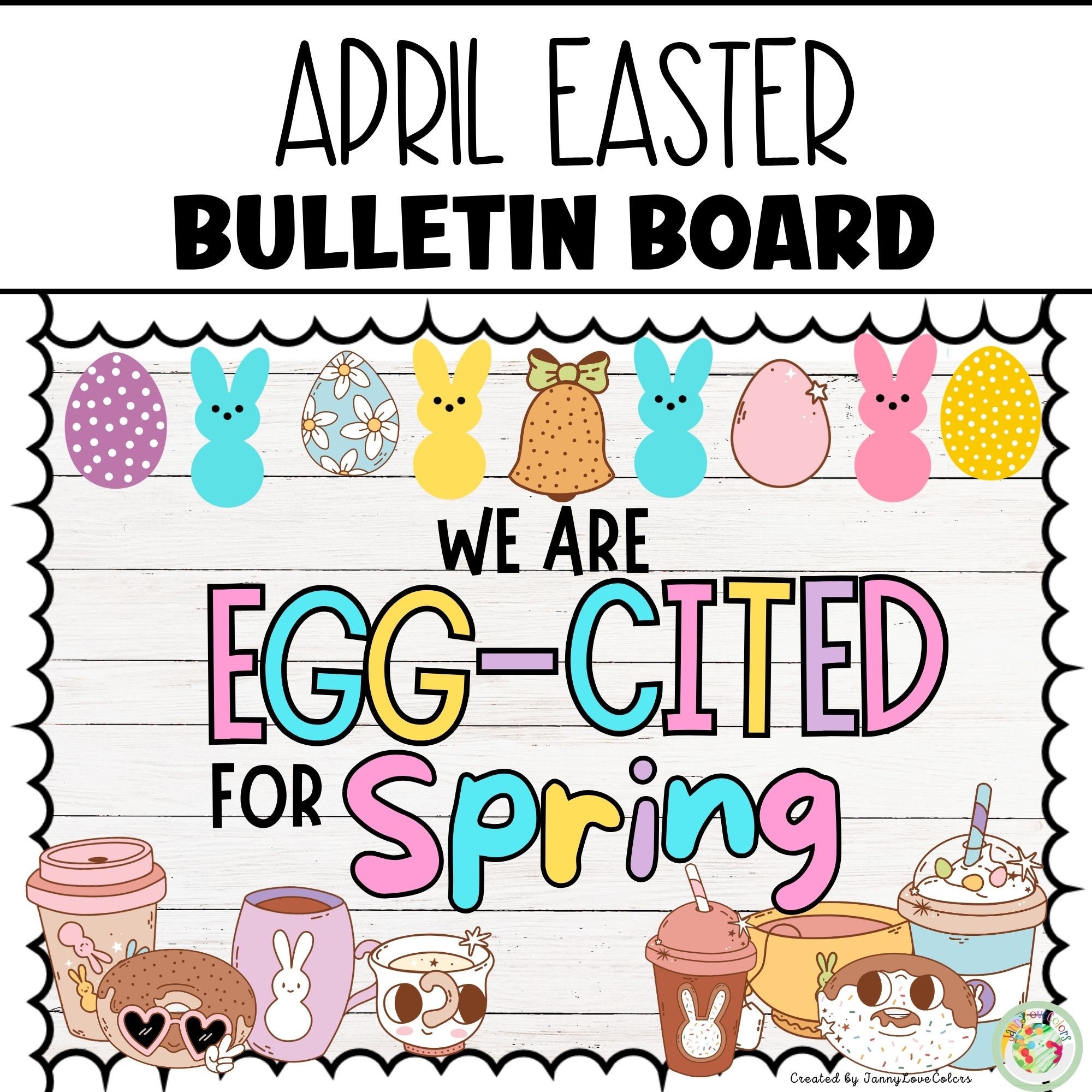 Chillin' With My Peeps Bulletin Board Kit Spring April Easter Decor ...