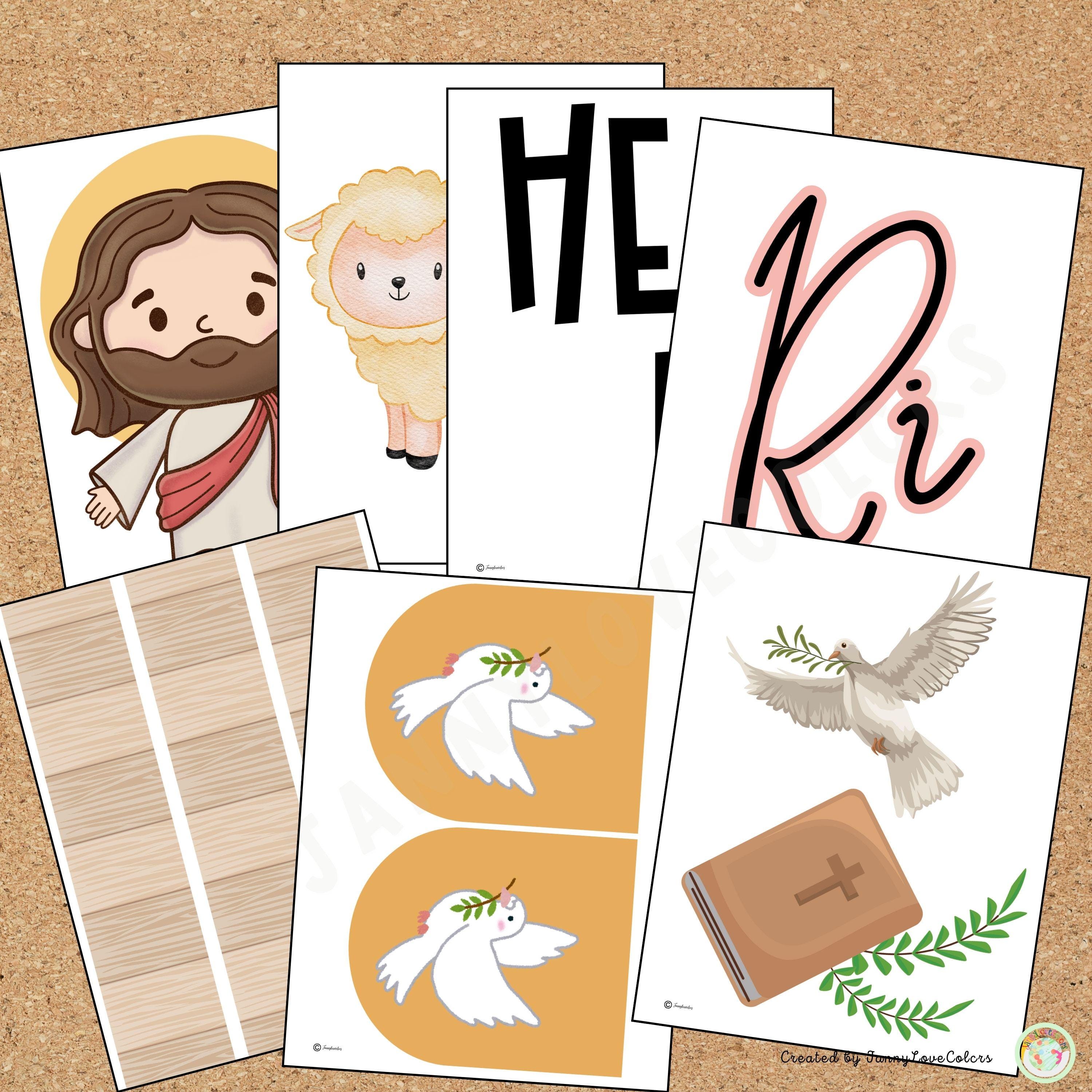 Easter Christian Bulletin Board Kit: Classroom Door Decor (digital ...