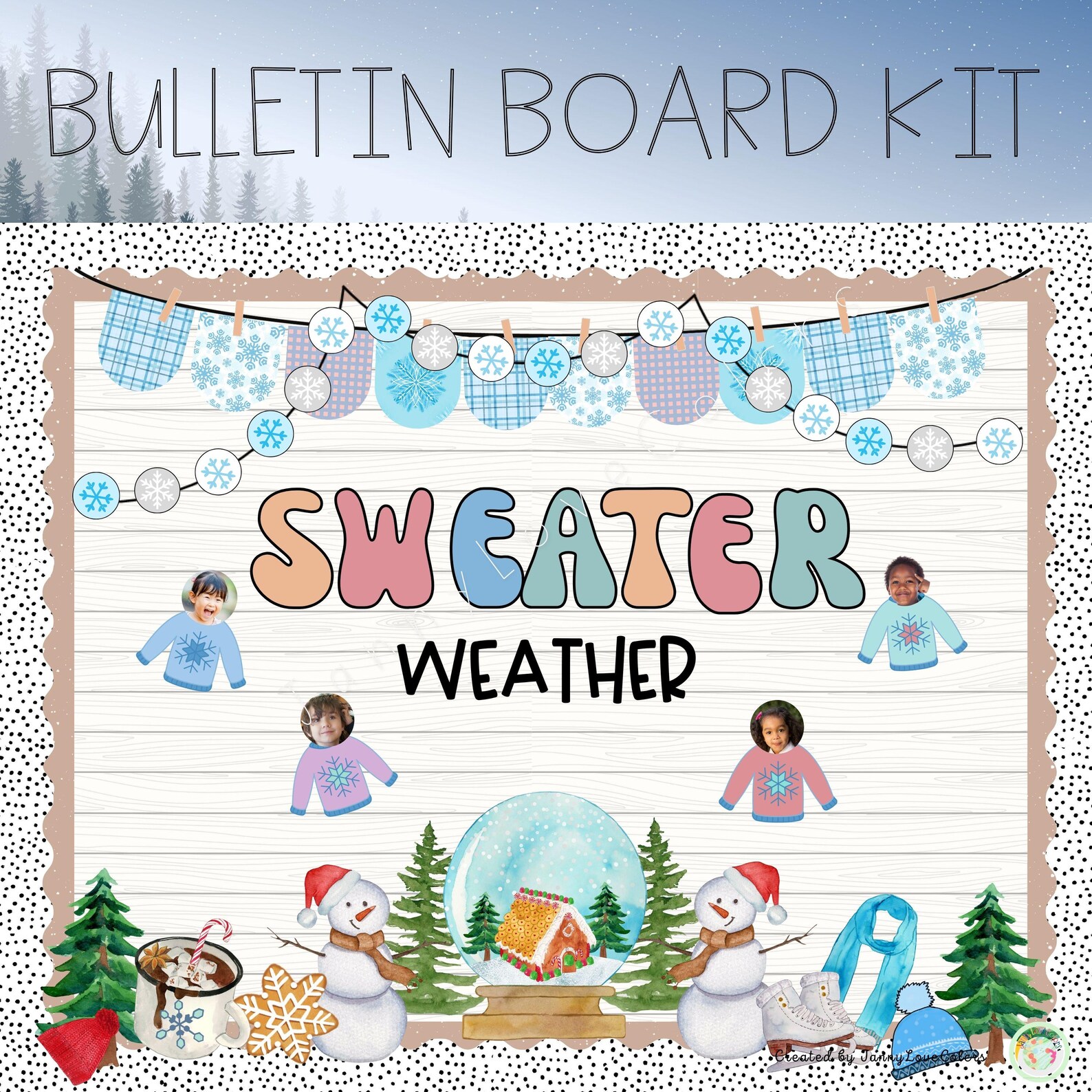Cozy Winter Sweater Bulletin Board Kit (digital Download) - Etsy