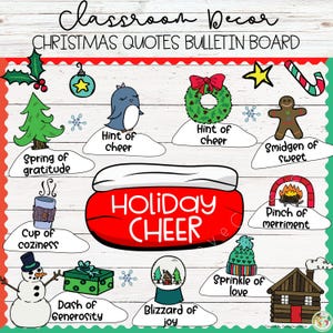 Winter & Christmas Quotes Bulletin Board | Holiday Cheer Classroom ...