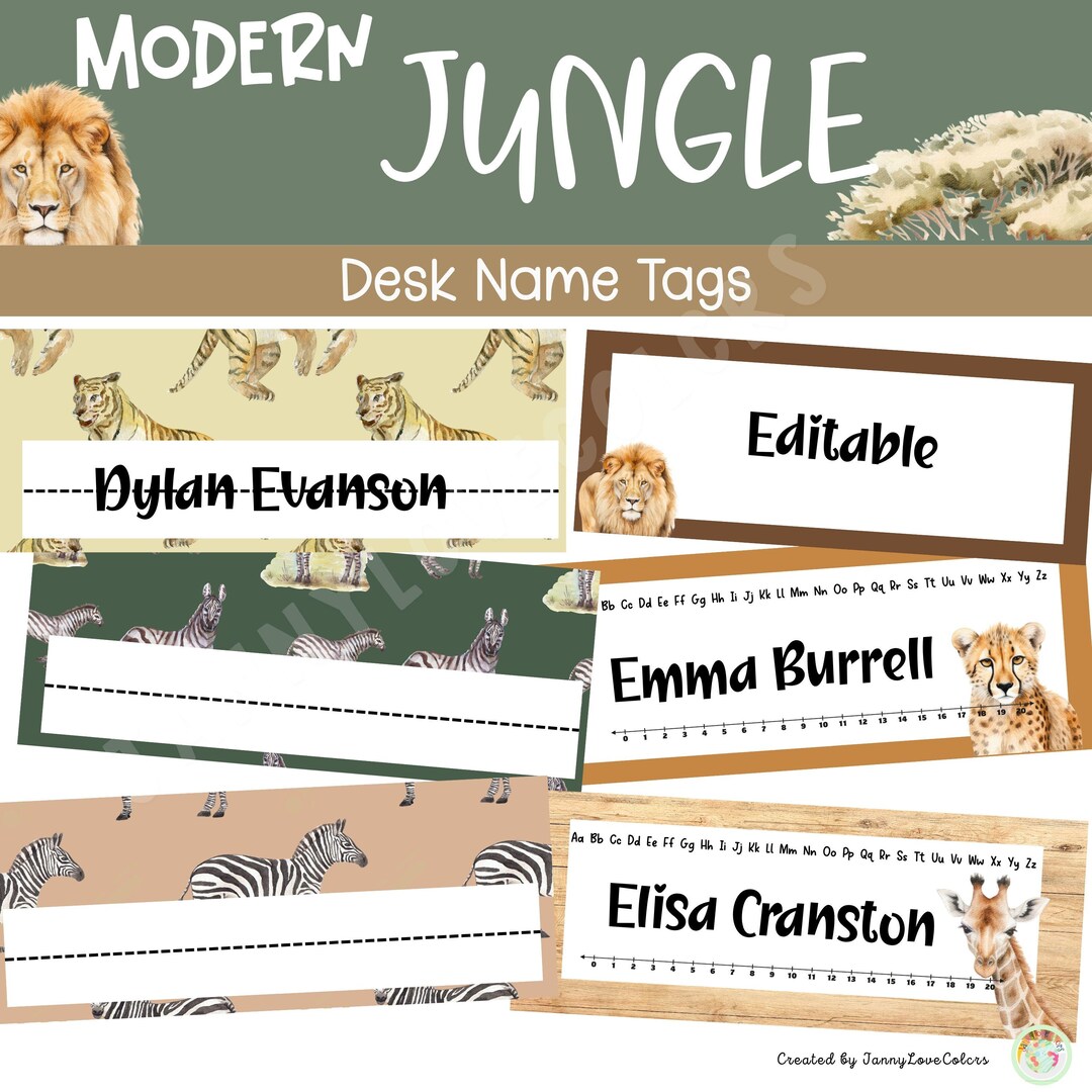 Editable Student Bookmark Templates | Desk Name Tags Plates | Name Tags ...