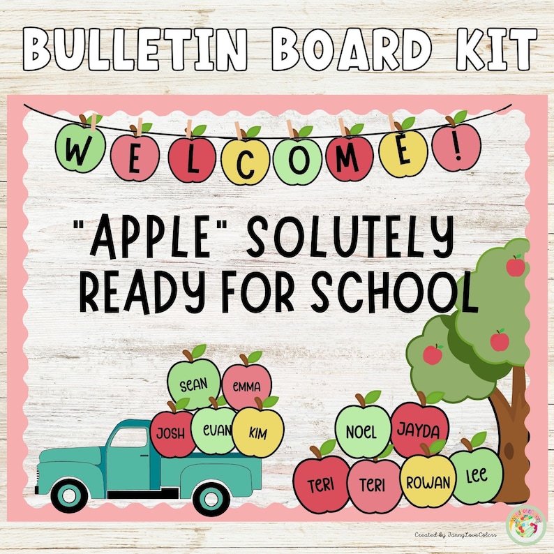 Apple Back to School Bulletin Board Kit: Classroom Door Decor (PDF ...