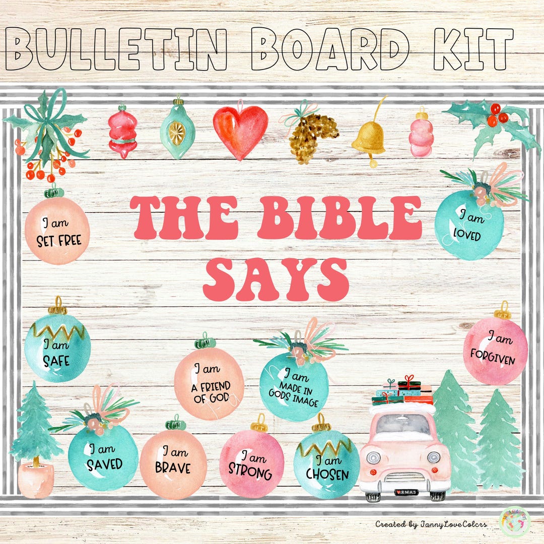 Christmas Bulletin Board Kit: the Bible Says, Classroom Decor (digital ...
