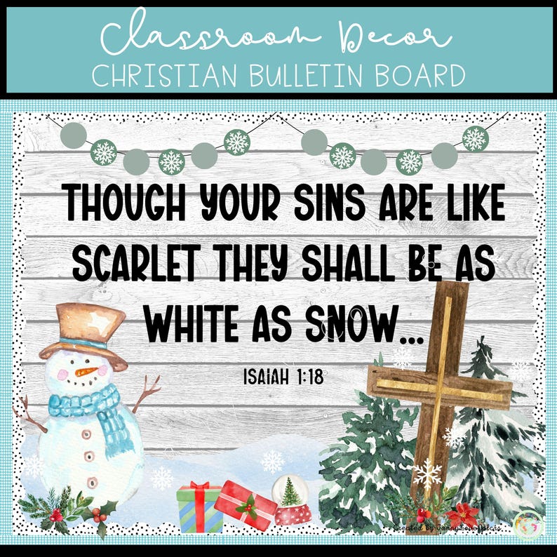 Christmas Bible Bulletin Board Kit: Winter Church Decor (PDF) - Etsy