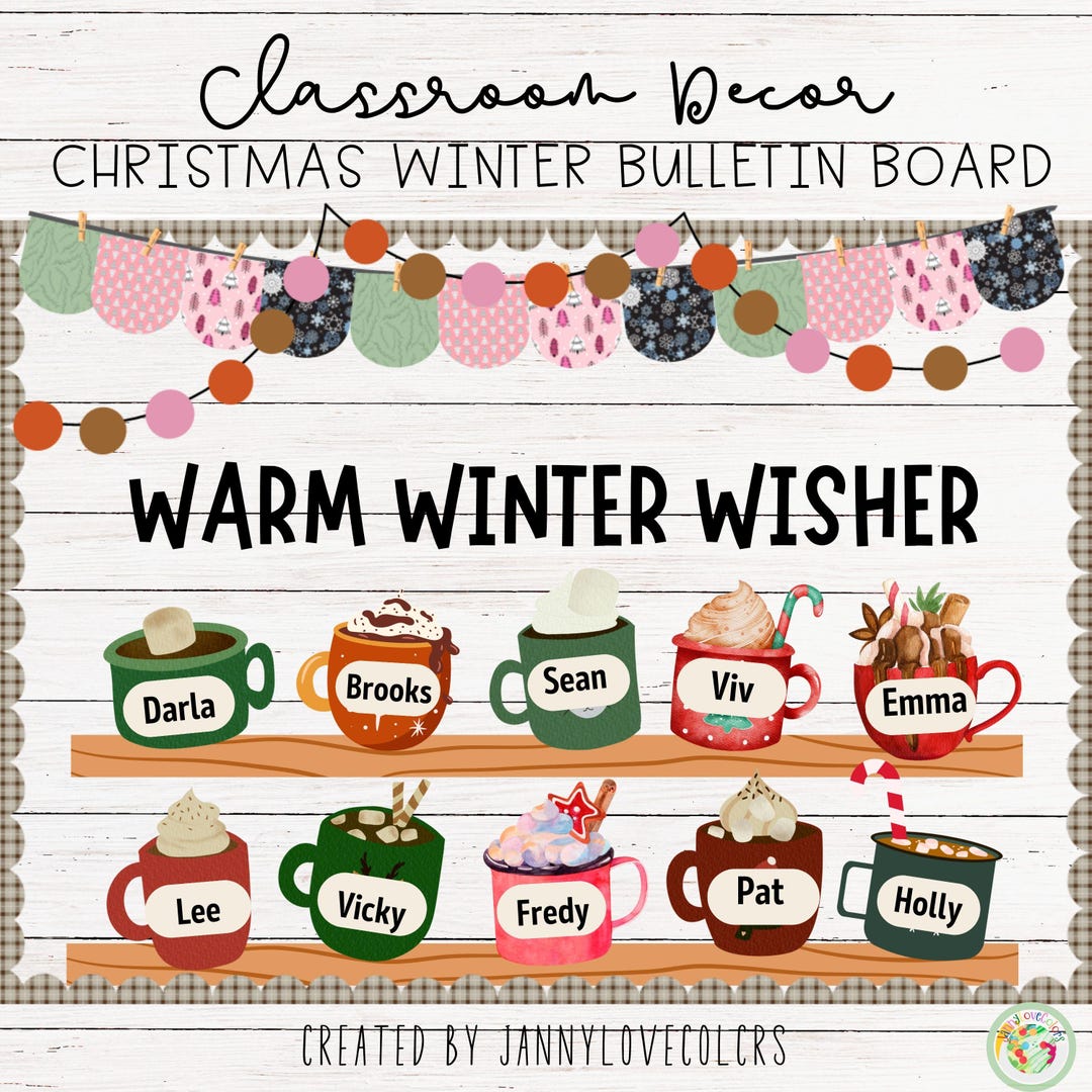 Hot Cocoa - Christmas - December Bulletin Board Kit Winter Bulletin ...