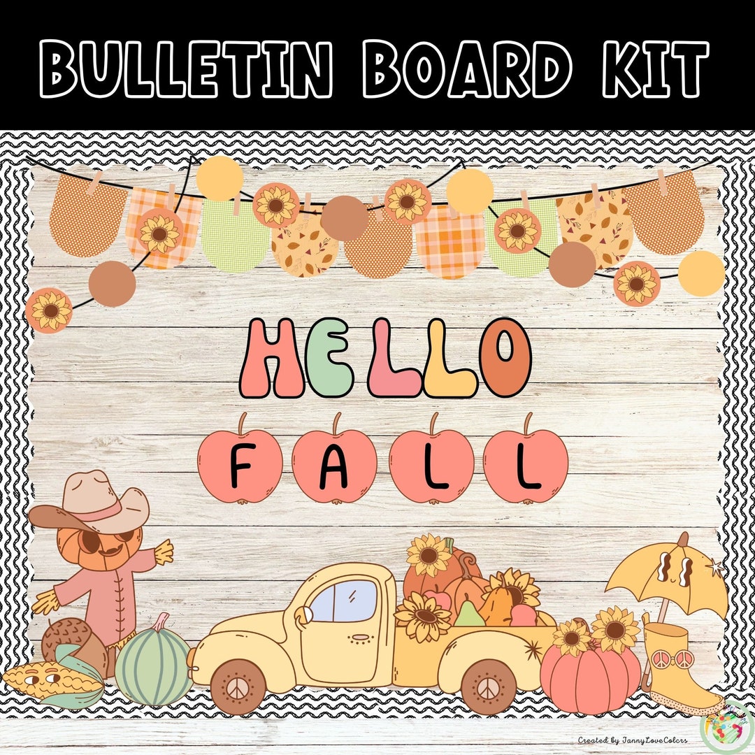 Retro Fall Bulletin Board Kit: Autumn Classroom Decor (PDF Files - Etsy