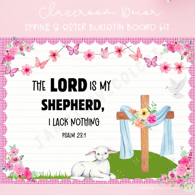 Christian Easter Bulletin Board Kit Religious Christian Classroom Decor ...
