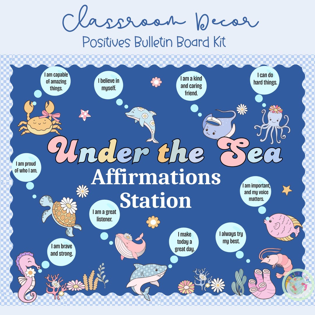 Under the Sea Affirmations Bulletin Board Kit | Positive Classroom ...