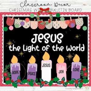 Advent Bulletin Board Set Christmas Bulletin Jesus Classroom Decor ...