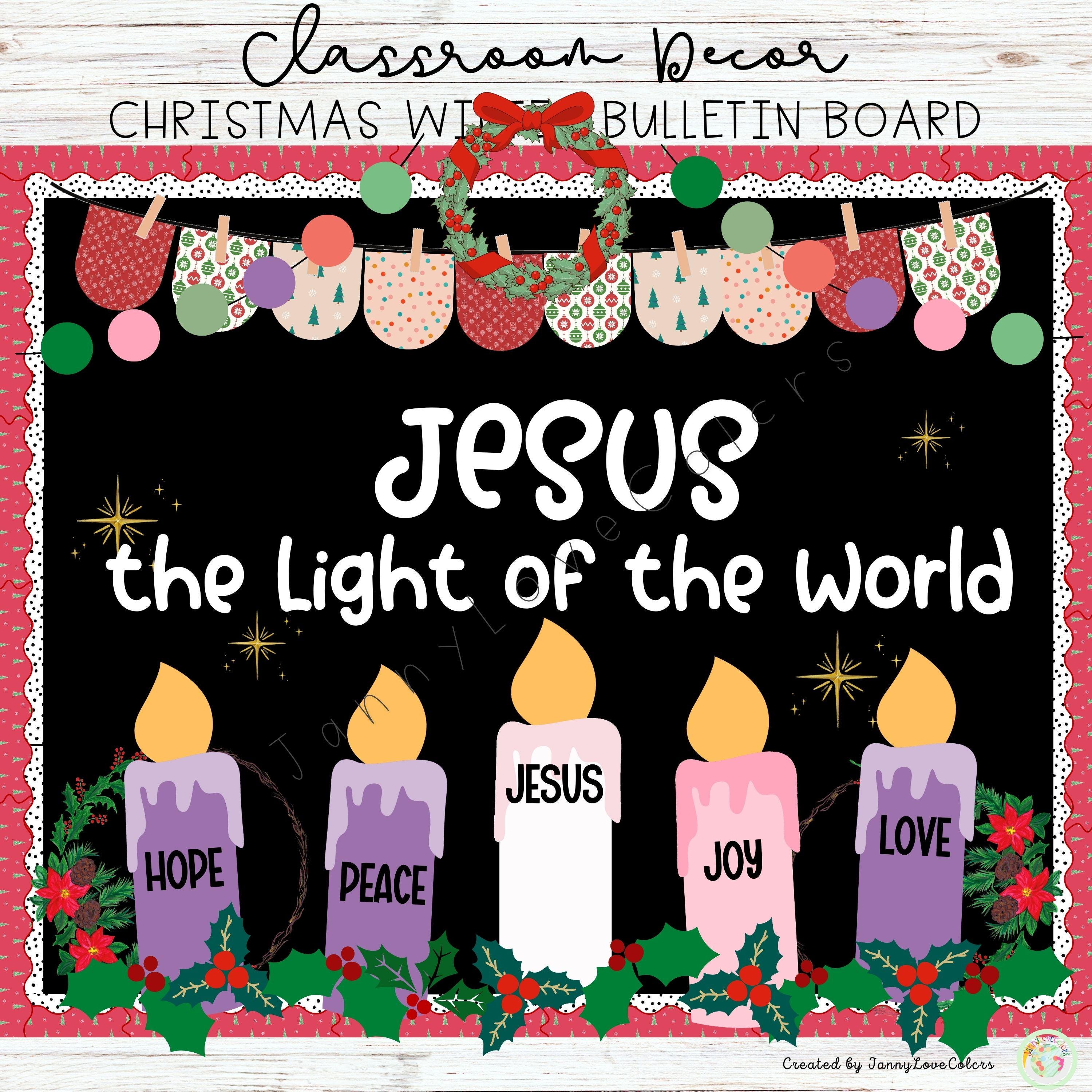 Advent Bulletin Board Set Christmas Bulletin Jesus Classroom Decor ...