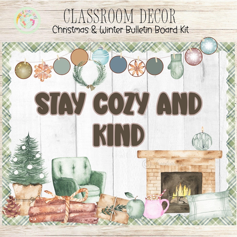 Cozy Winter Classroom Bulletin Board Kit | Christmas Reading Corner ...