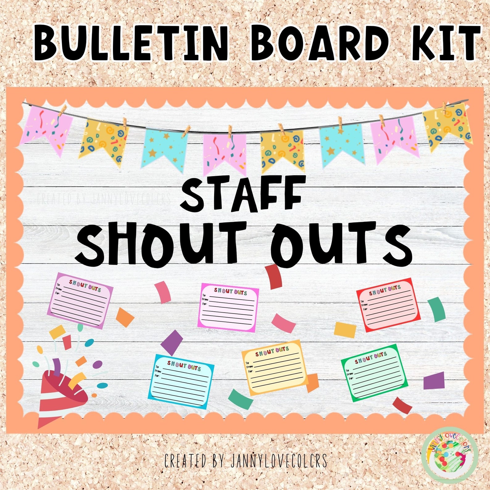 Shout Outs Bulletin Board Kit Printable Notes From Teacher Cards ...