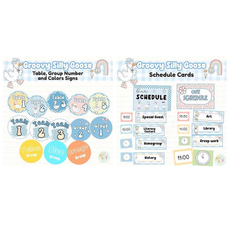 Groovy Silly Goose Classroom Decor Bundle: Pastel Theme - Etsy Australia