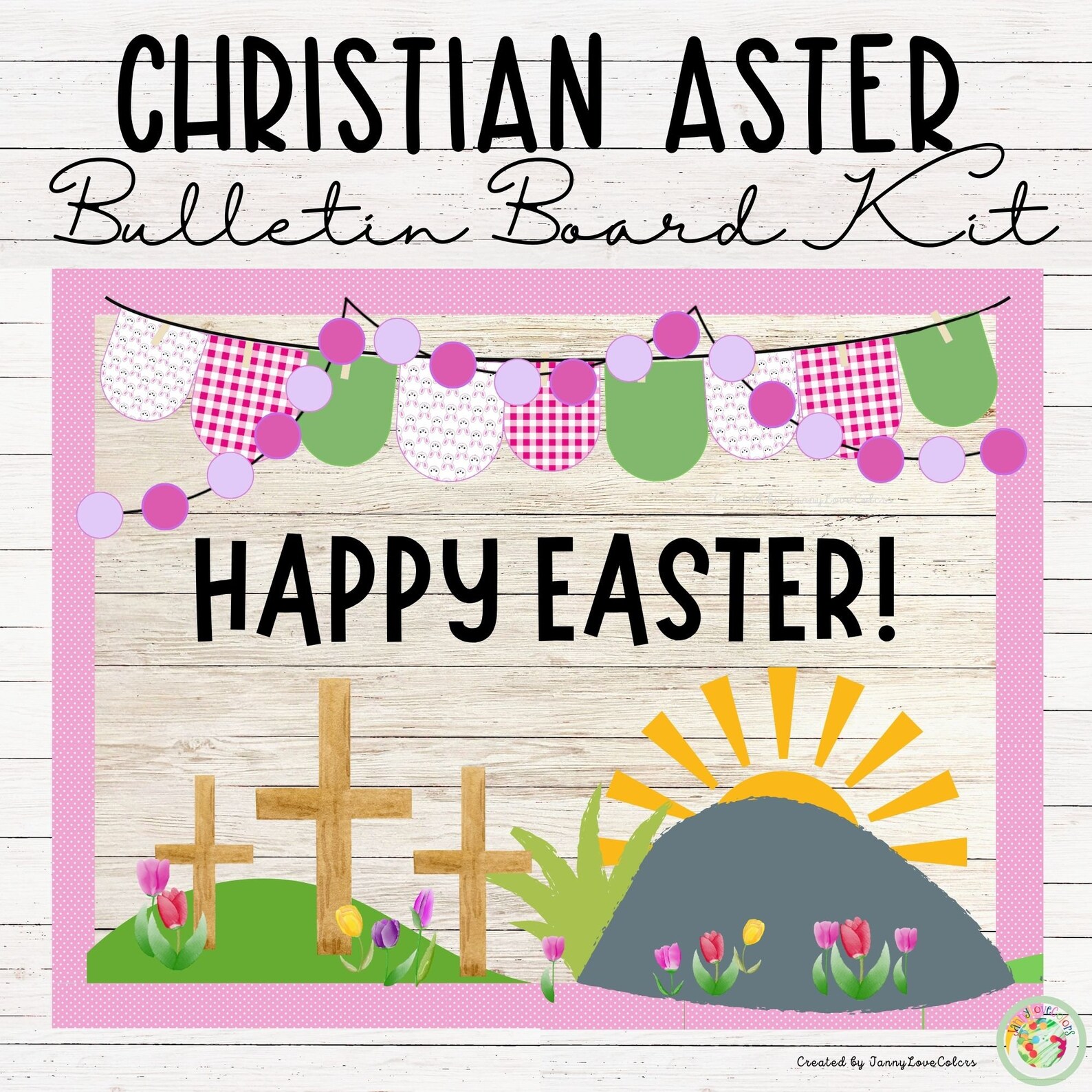 Resurrection Easter Bulletin Board Kit: Christian Classroom Decor (PDF ...