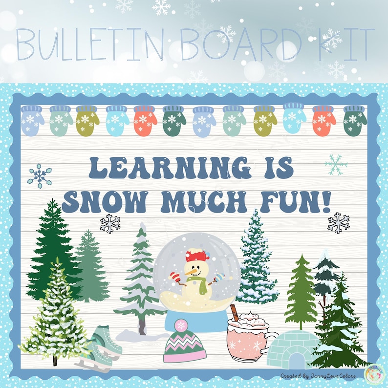 Snow Bulletin Board Kit: Winter Classroom Decor (PDF) - Etsy