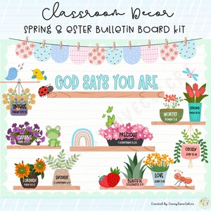 God Says You Are | Spring Church Bulletin Board Kit | Sunday School ...