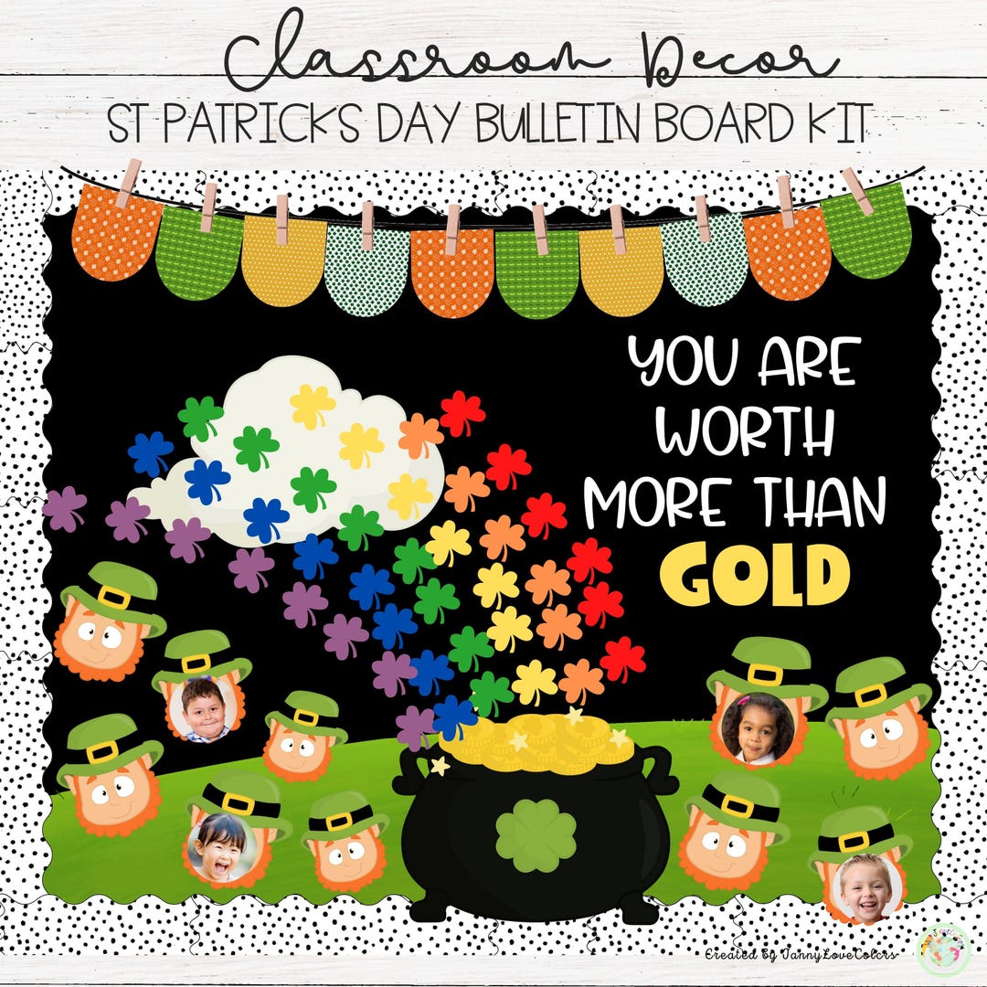 St Patrick's Day Bulletin Board Kit: Classroom Decor (editable) - Etsy
