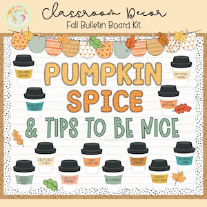 Pumpkin Spice Classroom Bulletin Board Kit: Fall Decor (PDF Download - Etsy