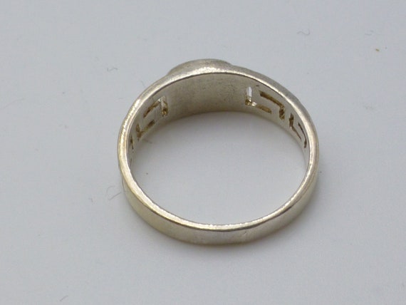 Vintage Greek Key Solid Sterling Silver Blue Topaz Ri… - Gem