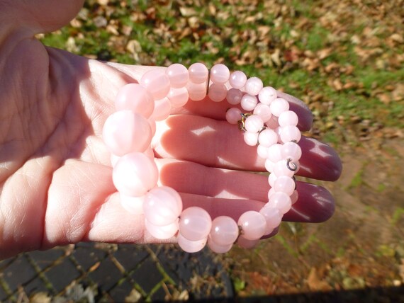 Antique 1930's Pink Moon Glow Lucite Vintage Coil Bea… - Gem