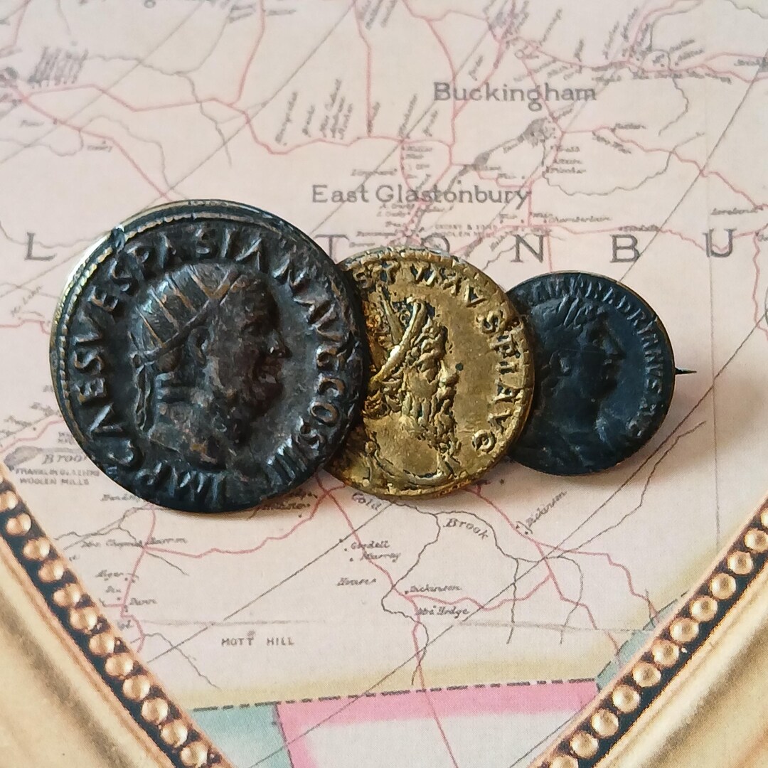 Antique Victorian Large Roman Coin Brooch, Circa 1900s, Heads of State ...