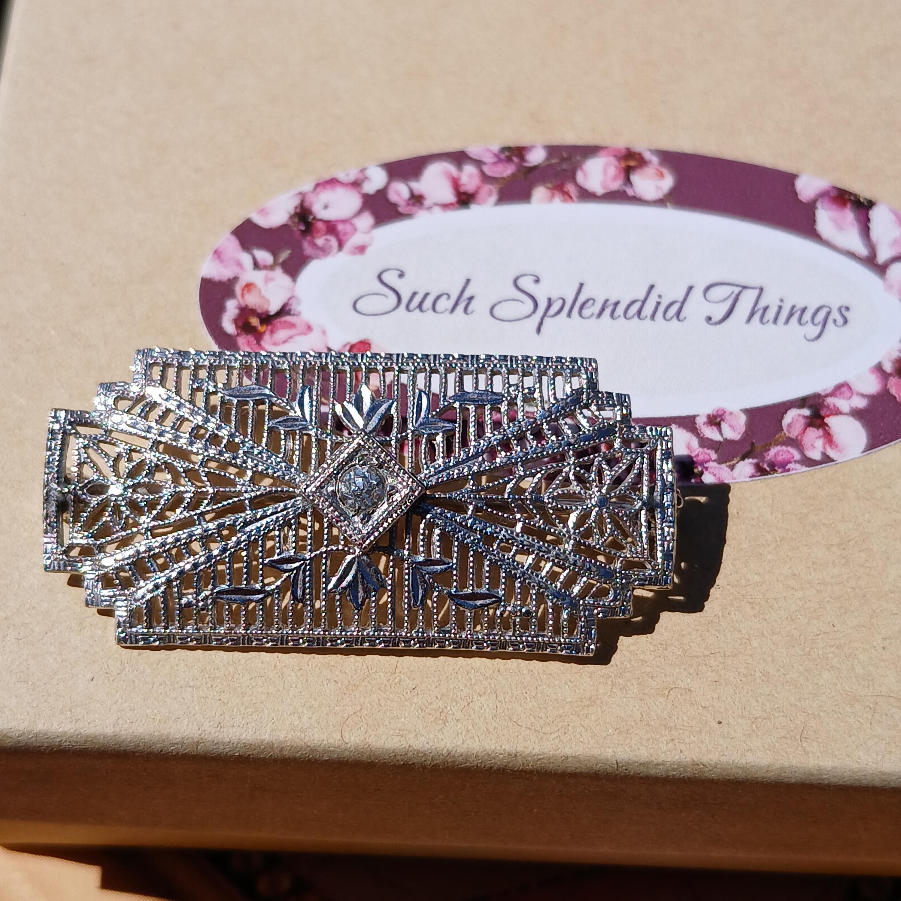 Antique Victorian Sterling Silver Fancy Filigree Brooch, Antique Brooch ...