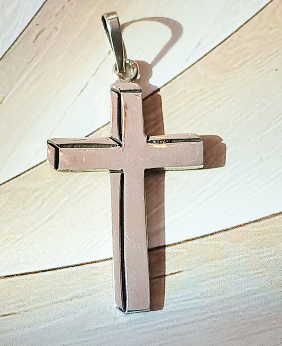 Antique Sterling Silver Handmade Art Deco Cross Penda… - Gem