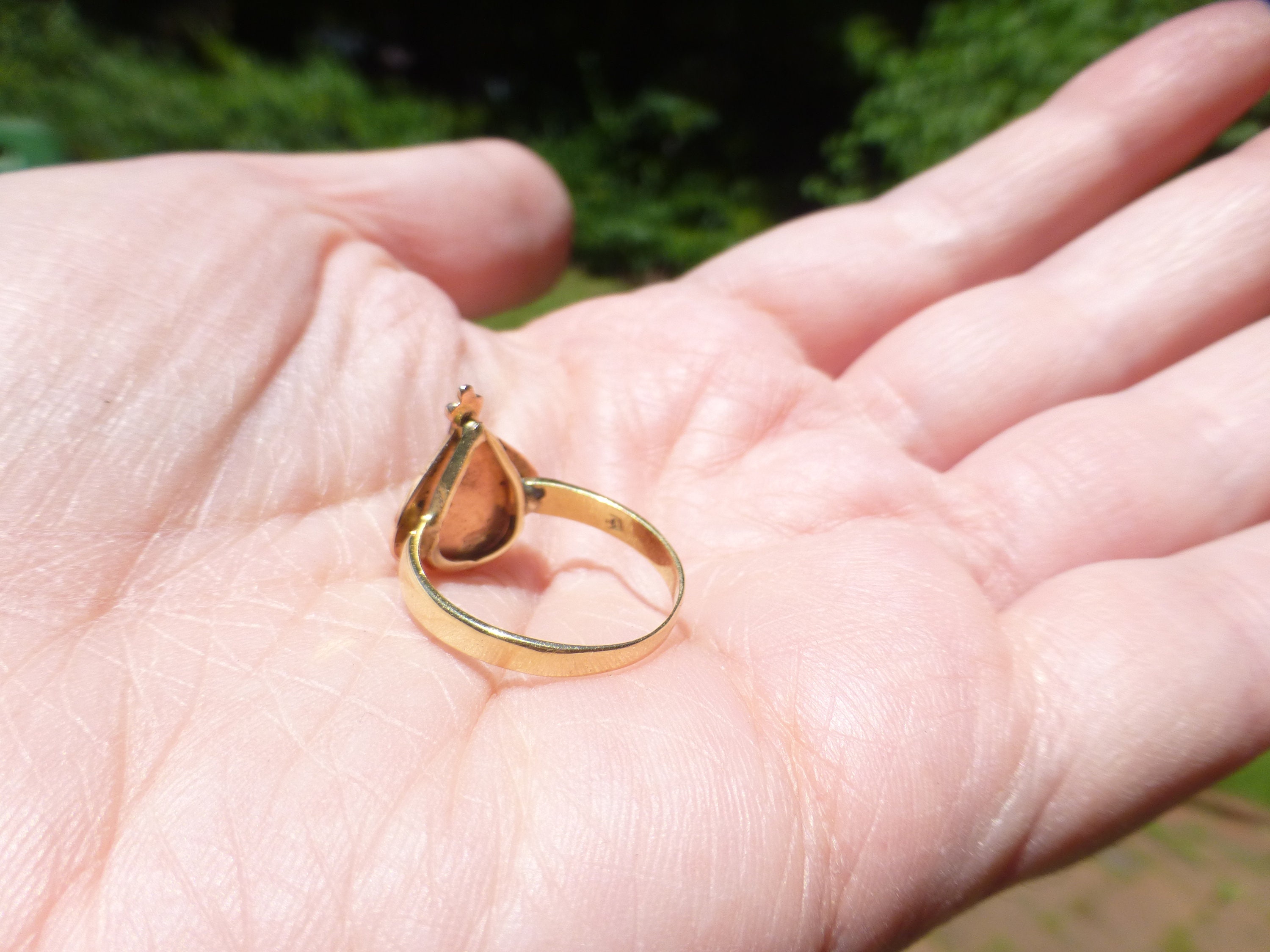 Antique Edwardian Solid 14k Gold Art Nouveau Goldstone Ring | Etsy