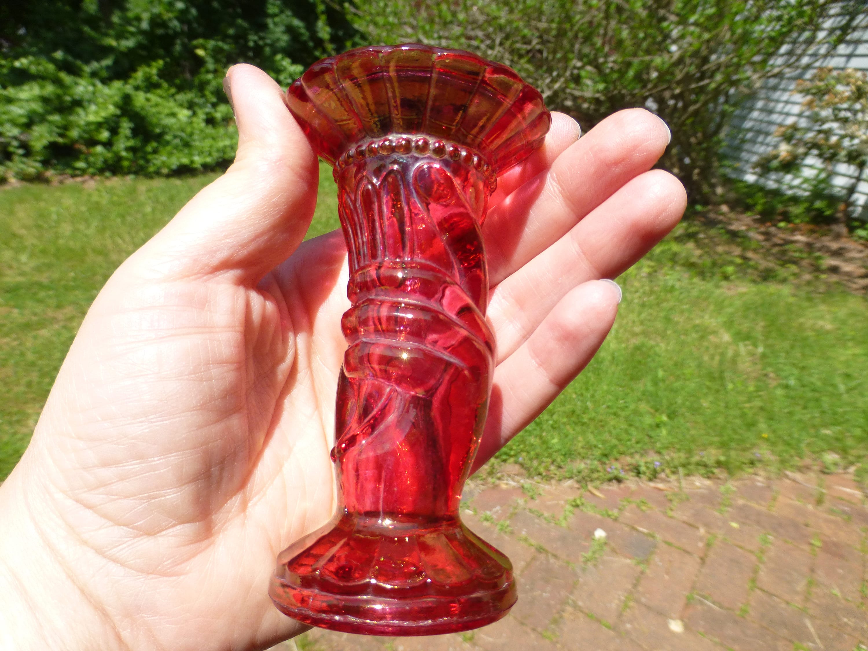 Wonderful Antique Victorian Hand Ruby Glass Vase Circa 1890s | Etsy