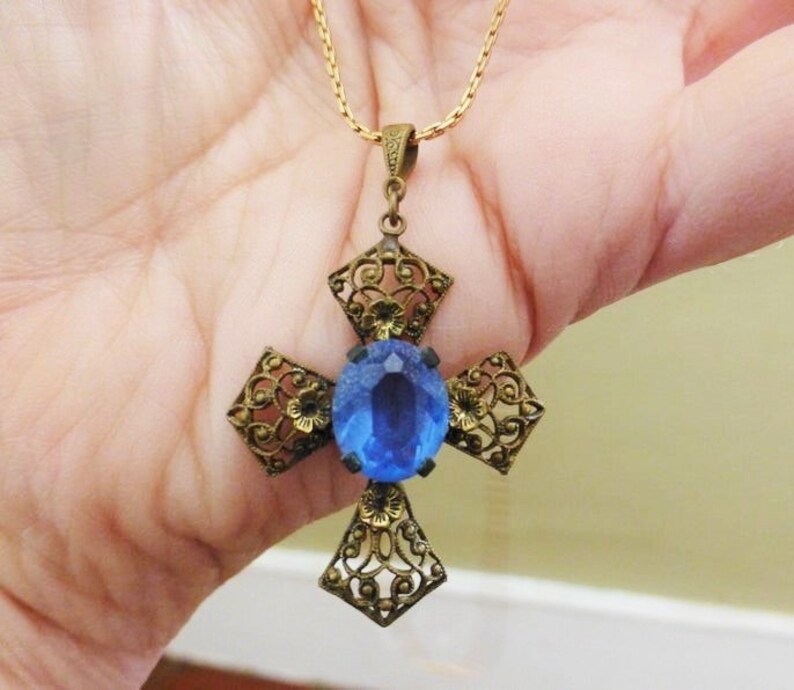 Antique Victorian Filigree Cross 18'' Long Necklace, Amazing Design ...