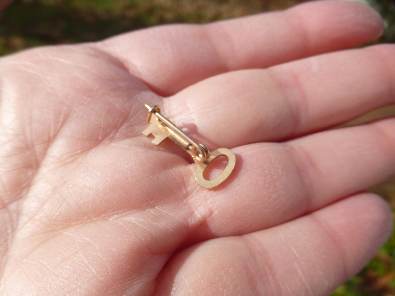 Antique 1940 Art Deco Genuine Rose Gold Filled Key Brooch, Gold Filled ...