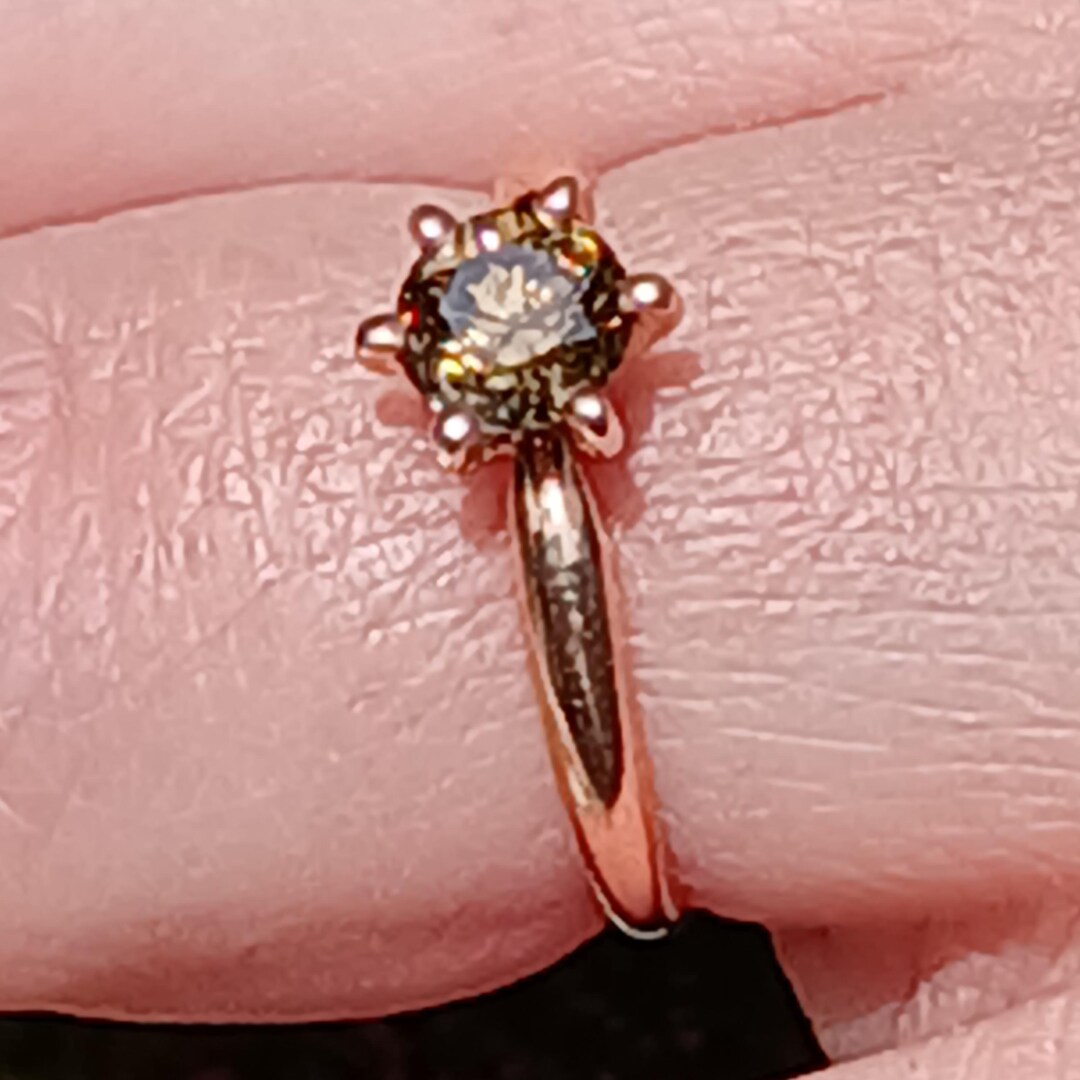 Gorgeous Fancy Color Diamond Solid 14k Rose Gold Fancy Color Genuine ...