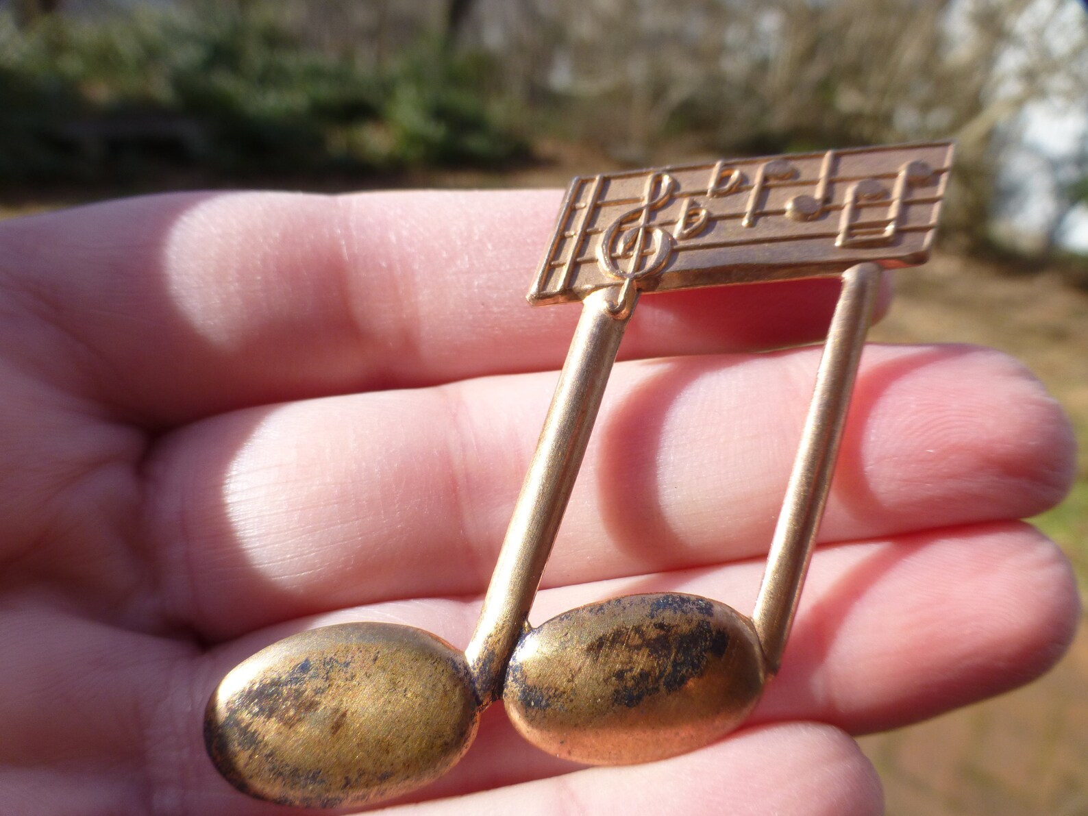 Antique Art Deco Music Notes Rose Gold Filled Brooch, Wow, Amazing Art ...