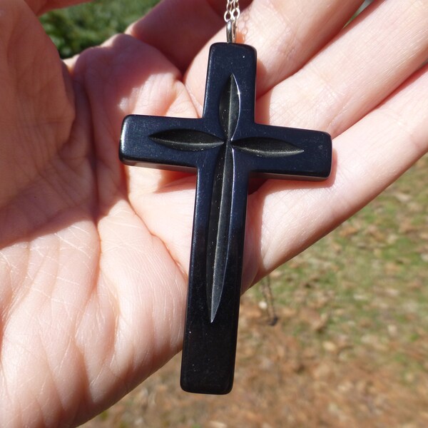 Victorian Mourning Cross Necklace - Etsy