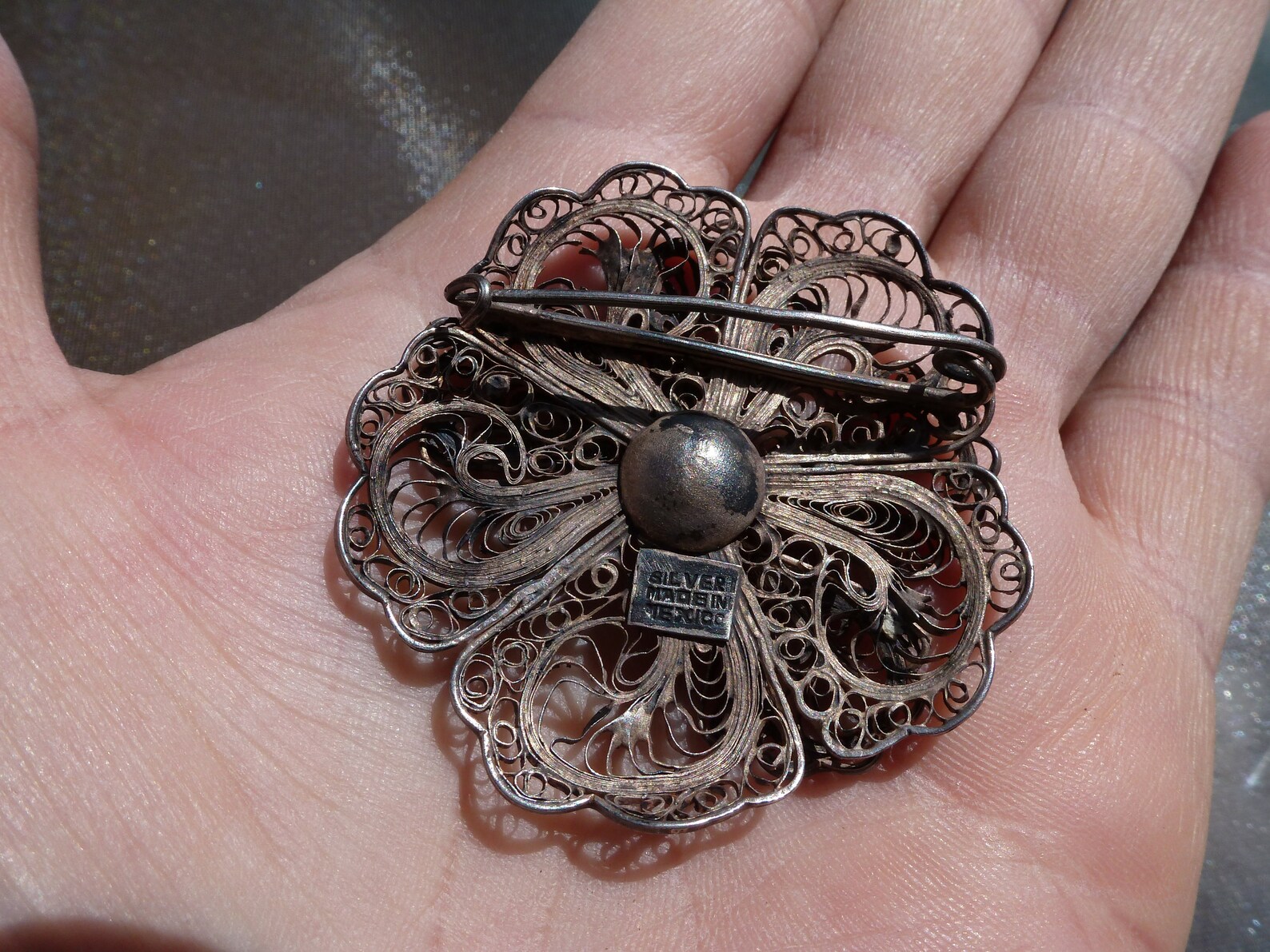 Vintage Sterling Silver Victorian Style Flower Filigree Brooch, Wow ...