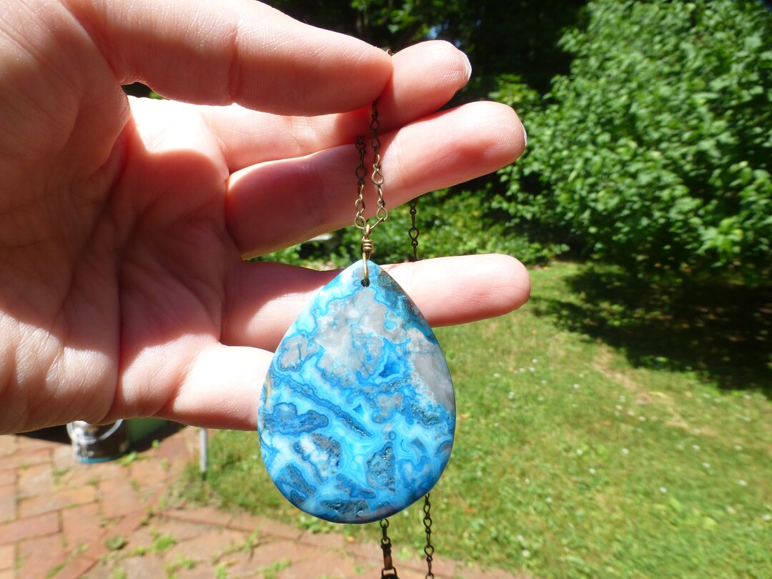 Amazing Vintage Genuine Variscite Necklace, Lovely Statement Piece, 18 ...