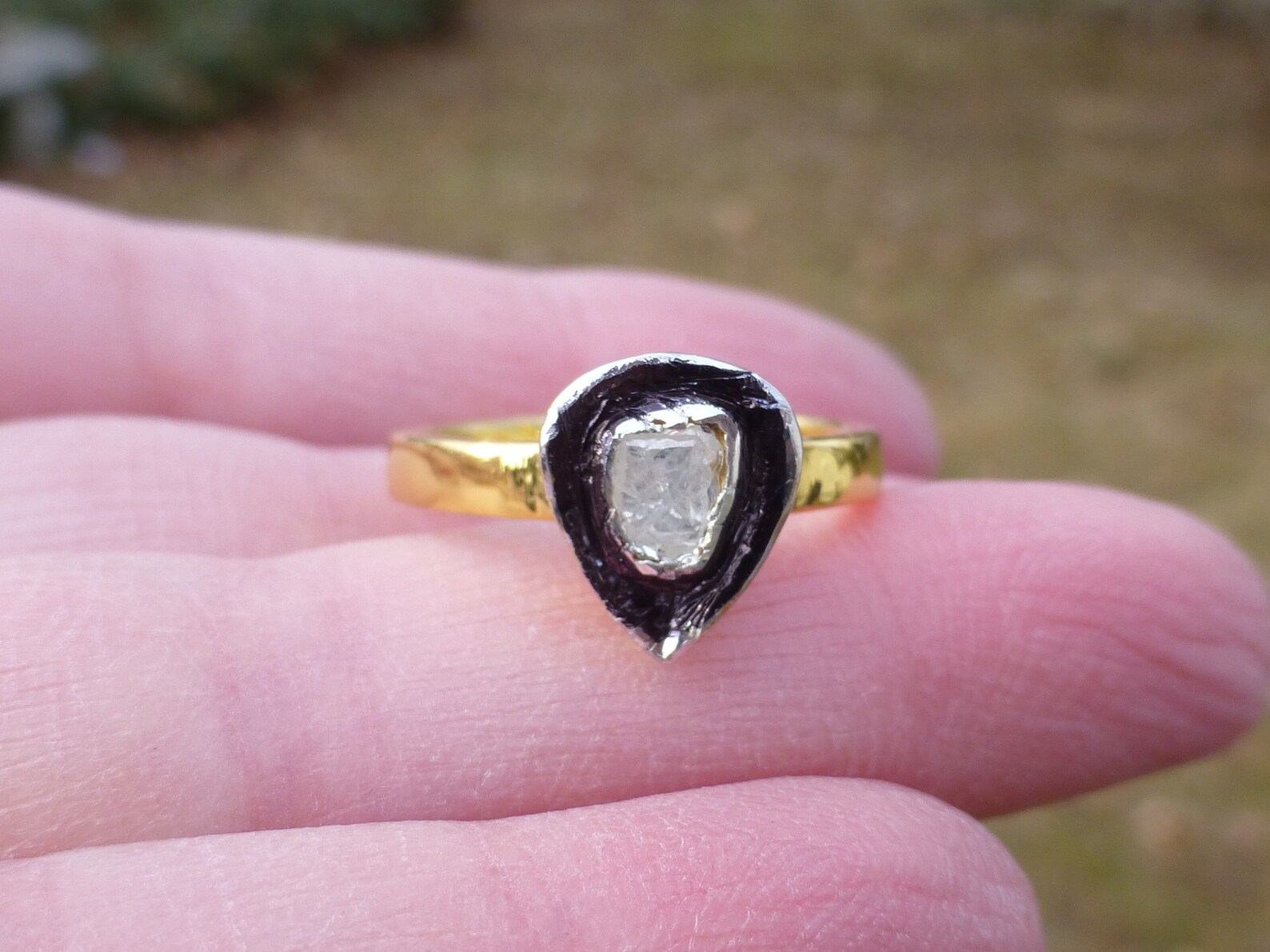 Vintage Genuine Rose Cut Diamond Sterling Silver 18k Gold | Etsy