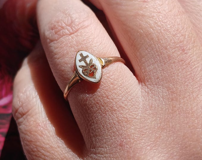 Rare Antique Victorian Solid 14k Rose Gold Antique Victorian Enamel ...