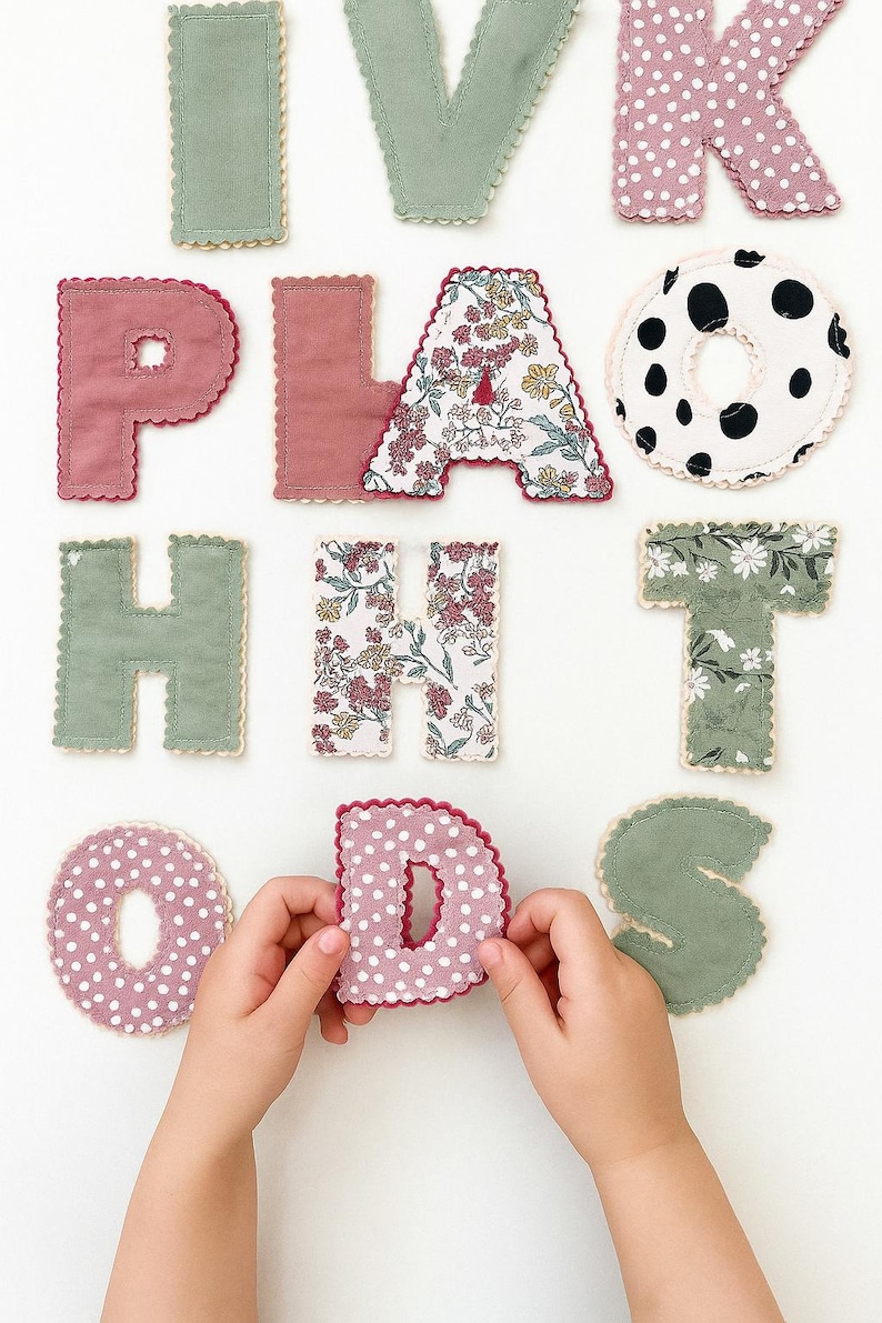 2 Inch Block Fabric Alphabet Letters (A-Z) and Numbers (0-9) - Digital ...