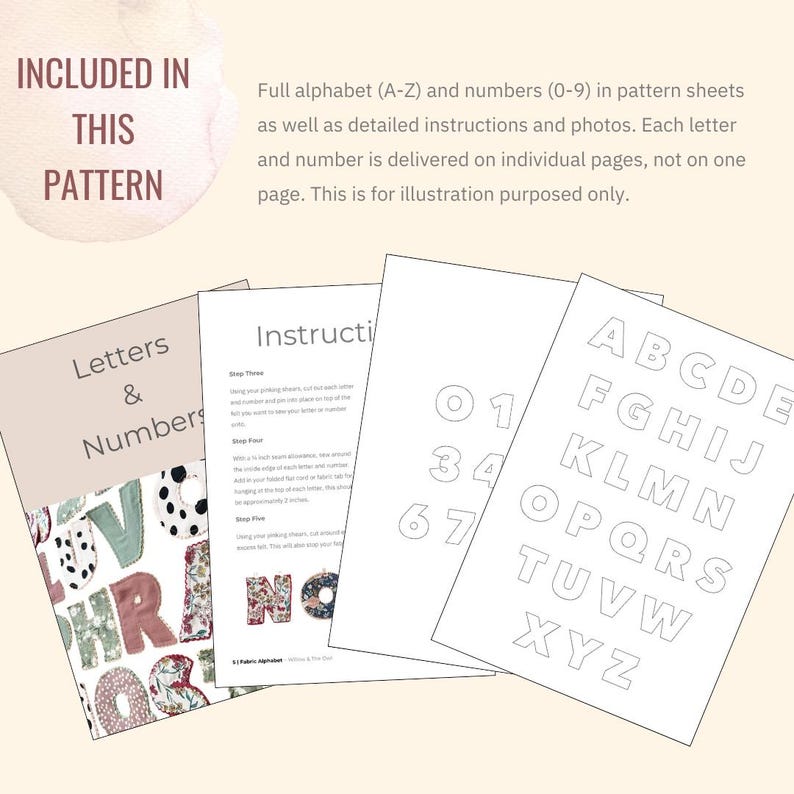 Fabric Alphabet Letters (A-Z) and Letter (0-9) 7 Inches Tall - Etsy ...